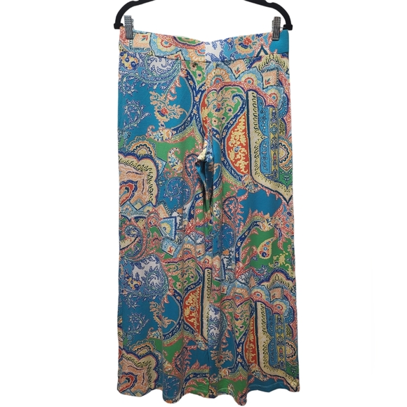 Ralph Lauren | Pants & Jumpsuits | Lauren Ralph Womens Boho Wide Leg Pants Paisley Floral ...